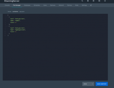 Adding an OP/Admin to Minecraft server using ops.json and op username ...
