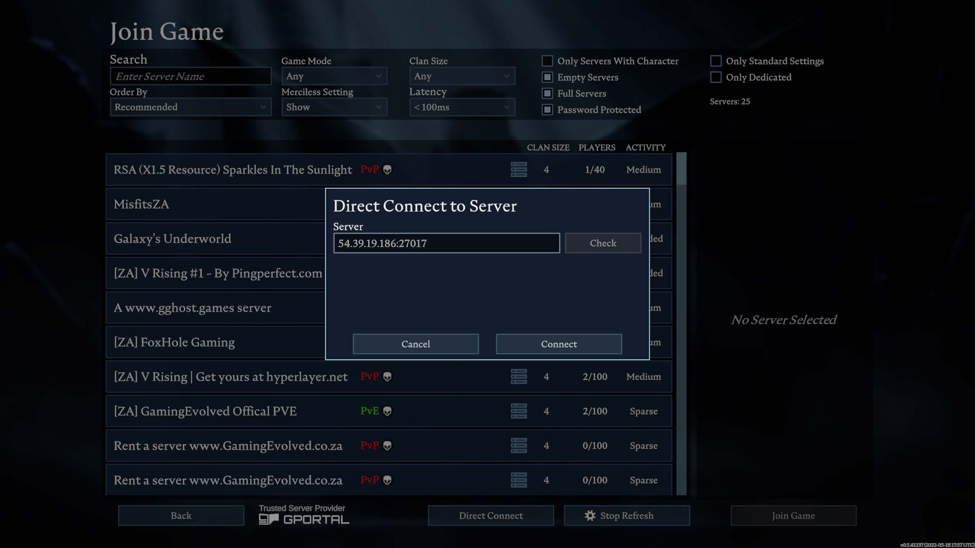 How to connect to a V Rising server - Xgamingserver