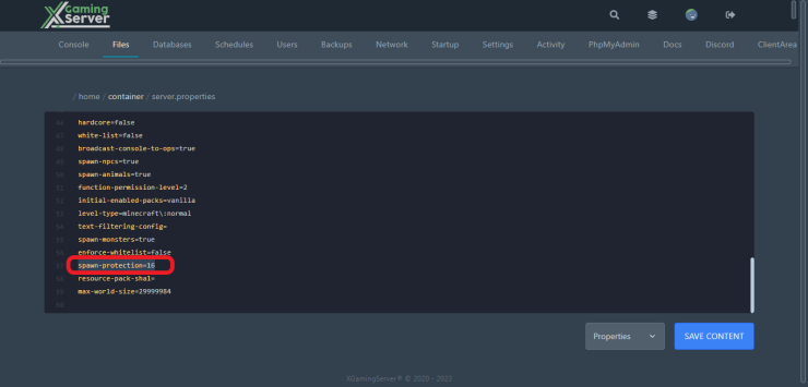 Configuring the Spawn Protection on your Minecraft server - Xgamingserver