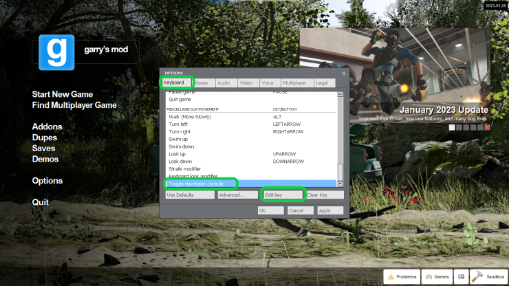 How to enable the In-Game console on your Garry's Mod launcher ...
