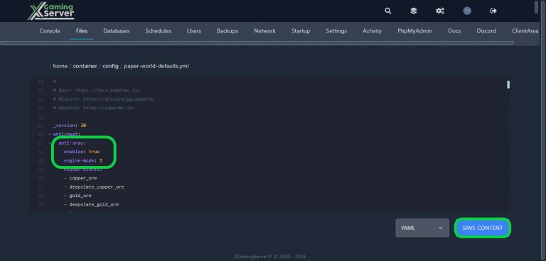 Enabling Anti-Xray on your Minecraft server - XGamingServer