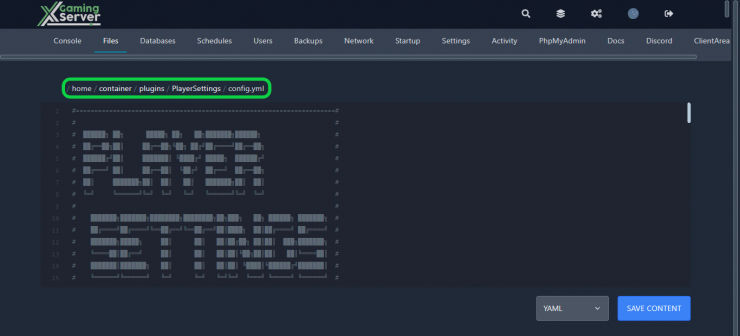 Player Settings Plugin - Xgamingserver