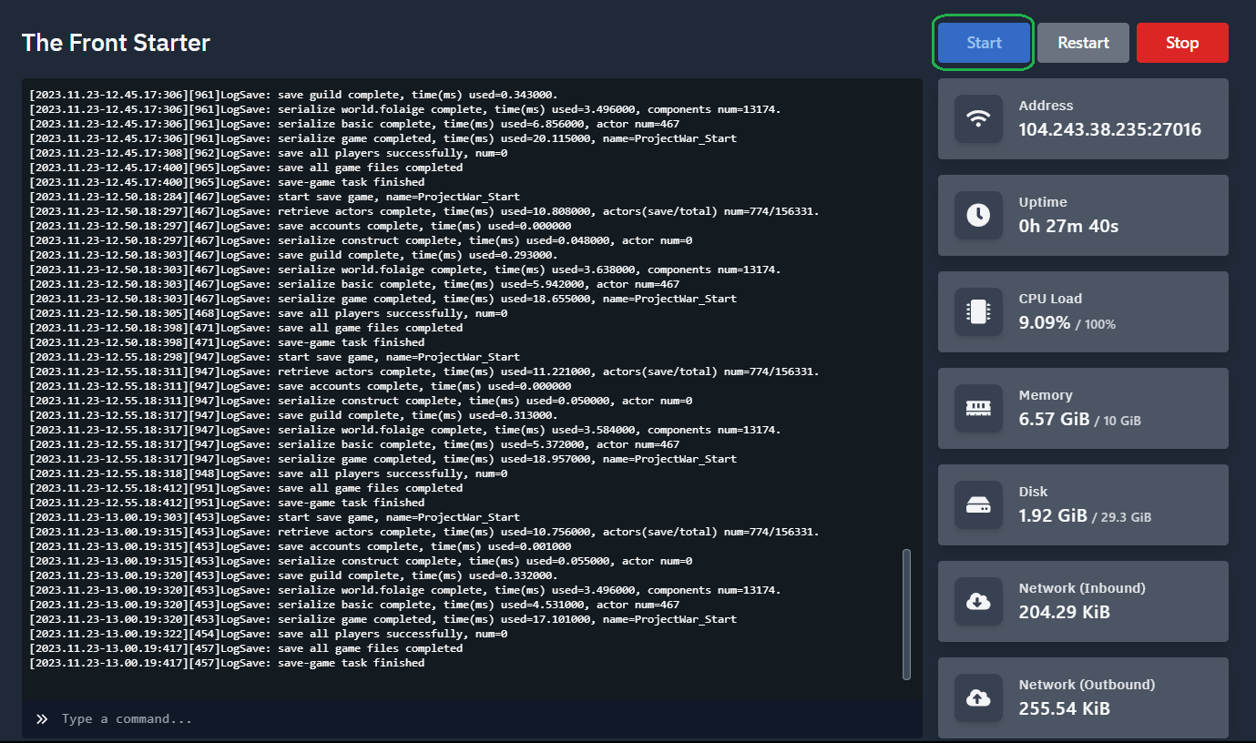 How to set up a password for The Front game server - Xgamingserver