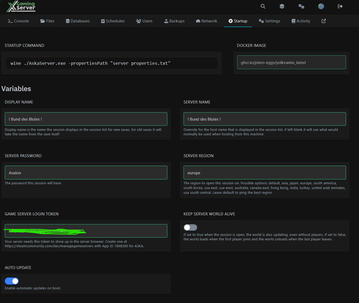 How to setup Aska Game Server Login Token - Xgamingserver